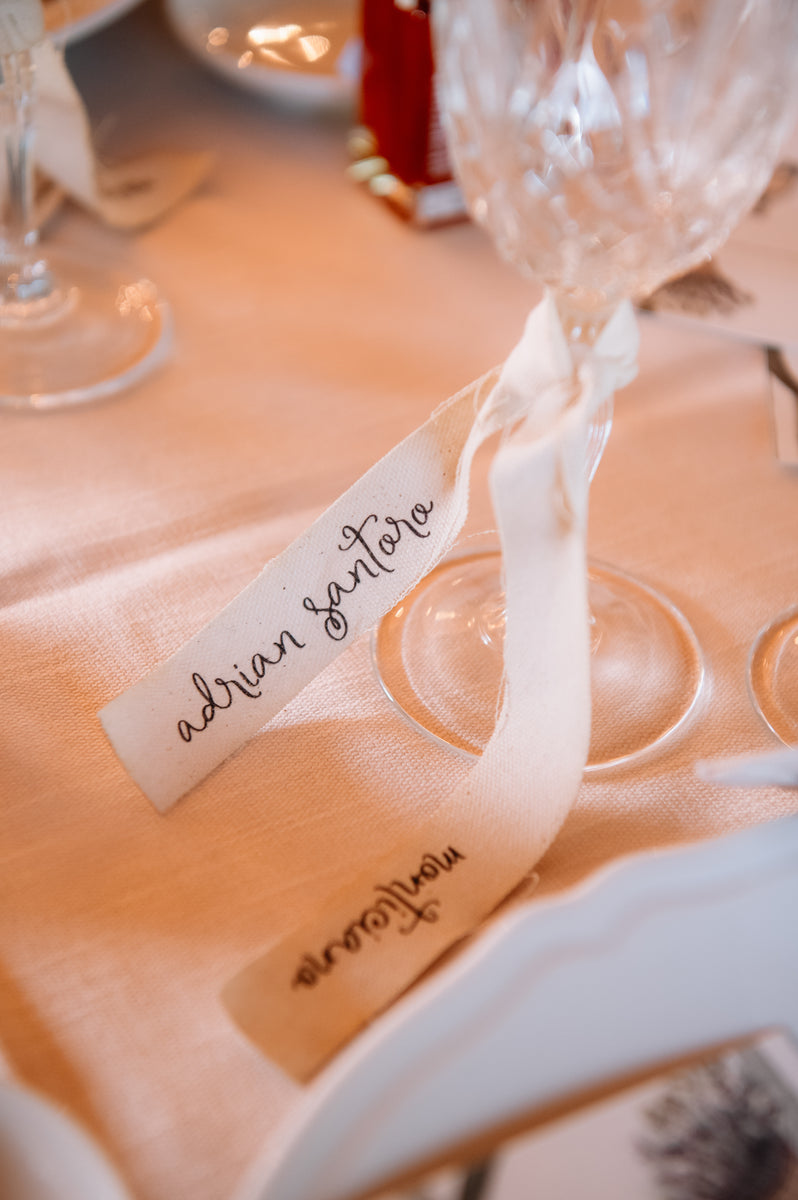 LINEN FABRIC - PLACE CARDS BLACK FONT – Living on Trend Australia